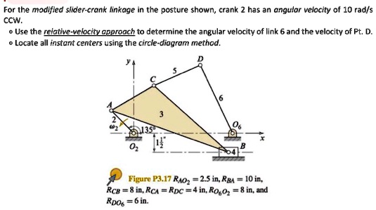 SOLVED: CCW. Use the relative-velocity approach to determine the angular velocity of link 6 and ...