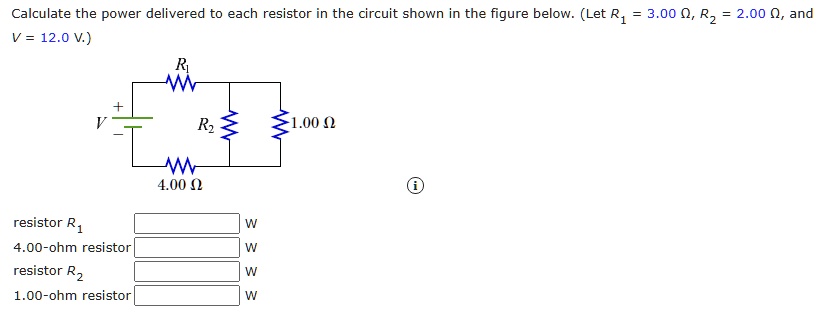 calculate the power delivered to each resistor in the circuit shown in ...