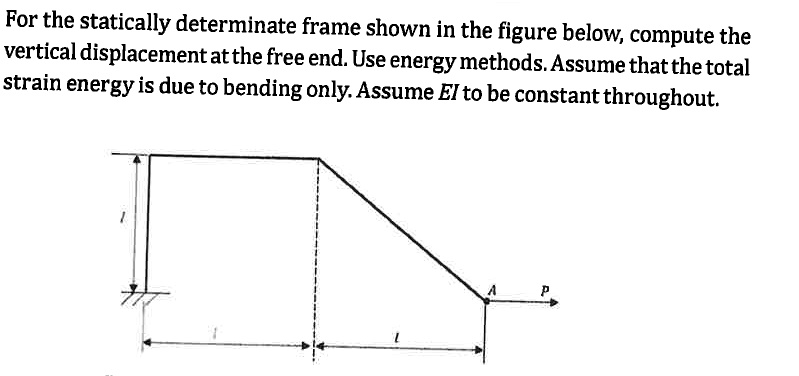 For the statically determinate frame shown in the figure below, compute ...