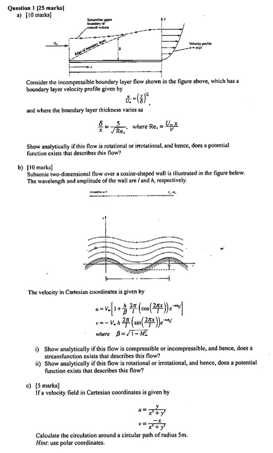 SOLVED: Consider the incompressible boundary layer flow shown in the figure above, which has a ...