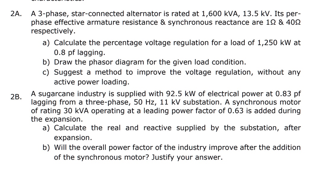 2a a 3 phase star connected alternator is rated at 1600 kva 135 kv its ...