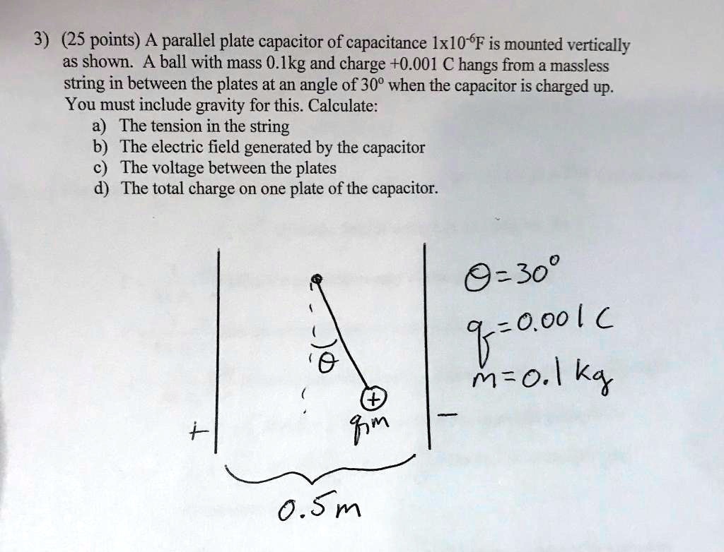 SOLVED: A parallel plate capacitor of capacitance 1x10^-5 F is mounted ...