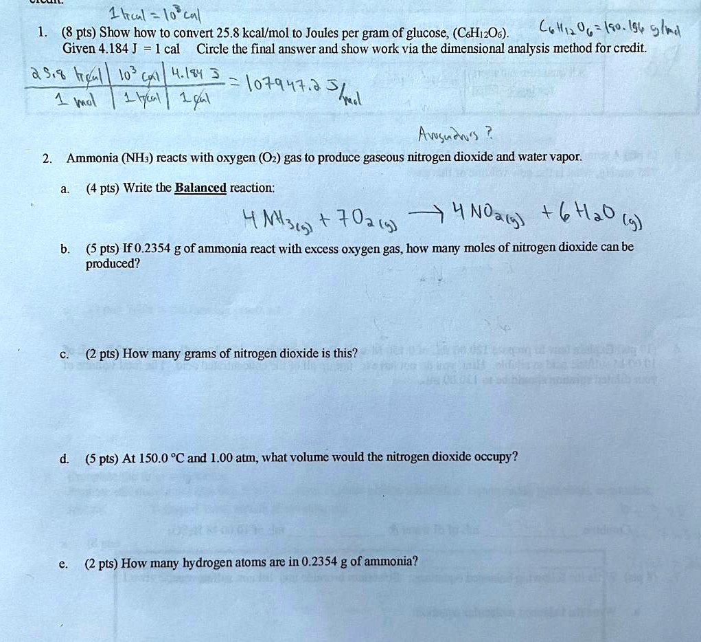 question 2 ammonia nh3 reacts with oxygen o2 gas to produce gaseous ...