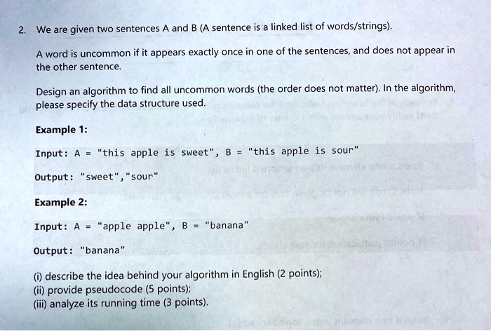 Video Solution 2 We Are Given Two Sentences A And B A Sentence Is A Linked List Of Words