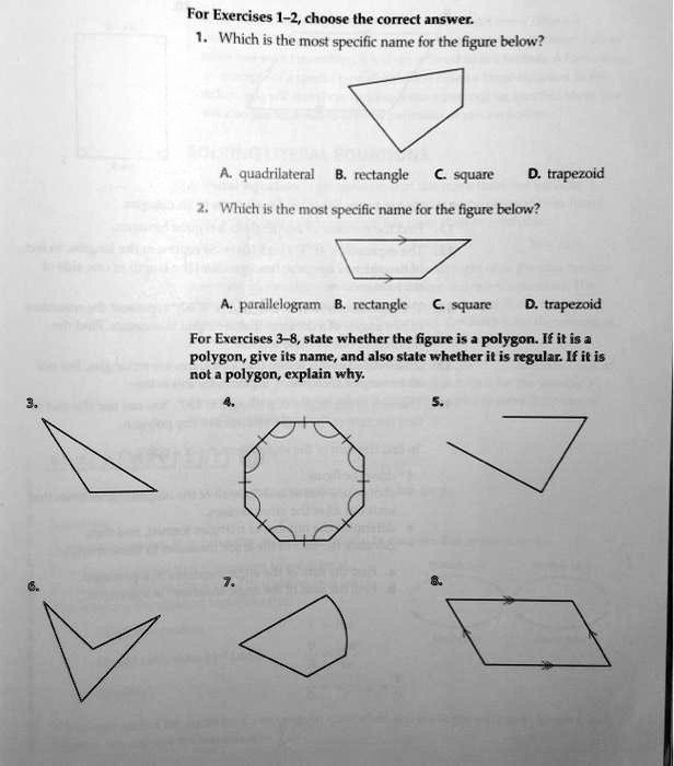 for exercises 1 2 choose the correct answer which the mnost specific name for the figure below ...