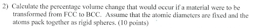 SOLVED: 2) Calculate the percentage volume change that would occur if a ...