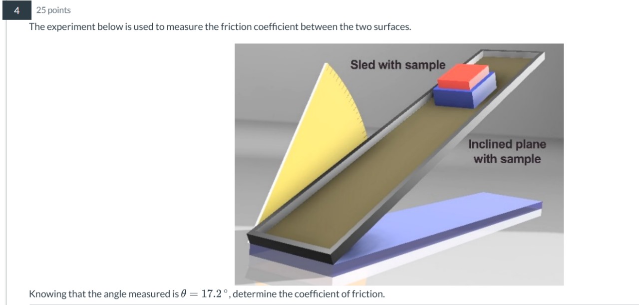 425 points The experiment below is used to measure the friction ...