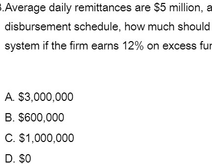 VIDEO solution: If average daily remittances are 5 million, and ...