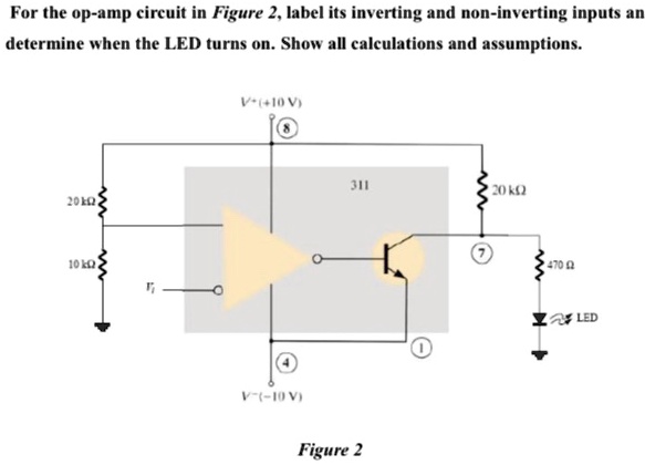 For the op-amp circuit in Figure 2, label its inverting and non ...