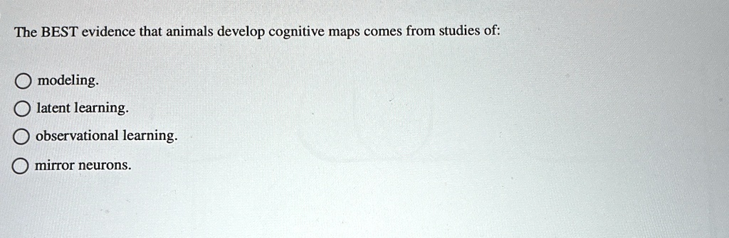 The BEST evidence that animals develop cognitive maps comes from ...
