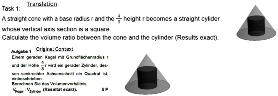 task 1 translation a straight cone with a base radius r and the frac43 ...