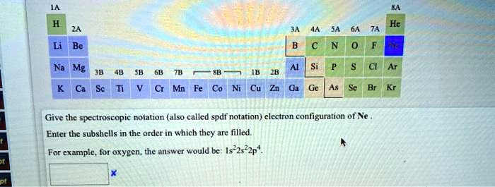 mg mn co give thc spectroscopic notation also called spdf notation clectron configuration of ne ...