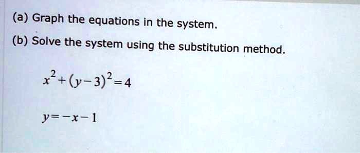 SOLVED: (a) Graph the equations in the system. (b) Solve the system ...