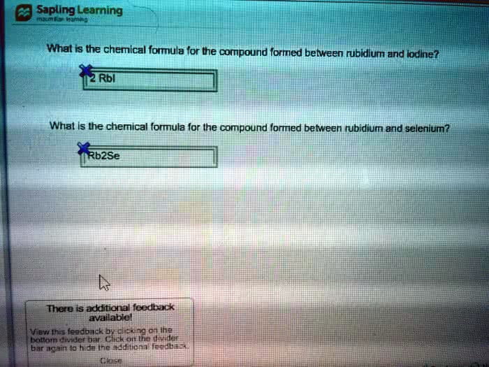 SOLVED: A Sapling Learning molecular learning. What is the chemical ...