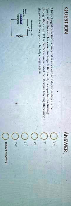 A fully charged capacitor is connected in series with an inductor, as ...