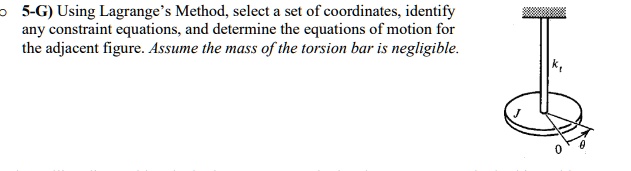 Solved 5 G Using Lagranges Method Select A Set Of Coordinates 6648