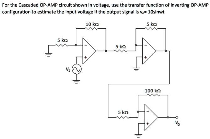 SOLVED: For the Cascaded OP-AMP circuit shown in the voltage, use the transfer function of the ...