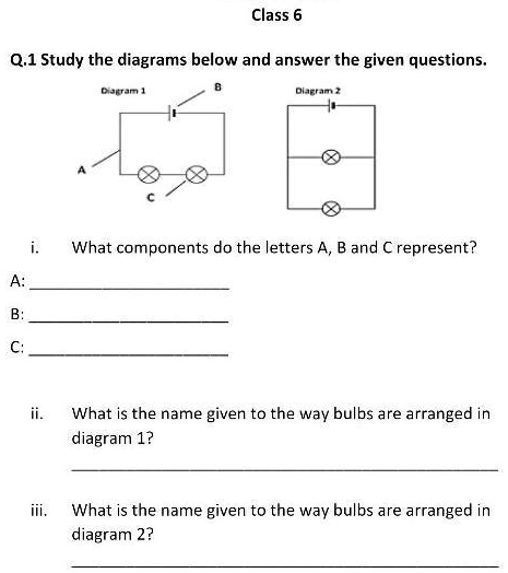 Class 6 Q.1 Study the diagrams below and answer the given questions. B ...