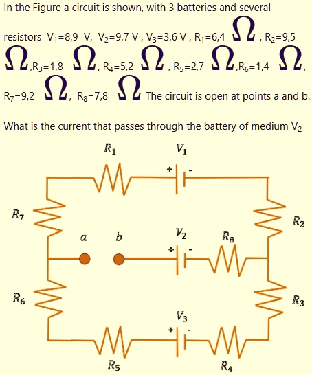 SOLVED: In the figure, a circuit is shown with batteries and several ...