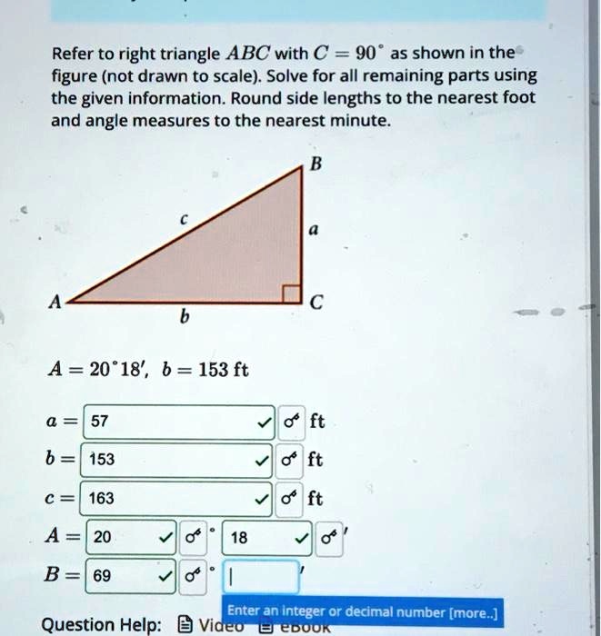 Refer to right triangle ABC with C = 90° as shown in the figure (not ...