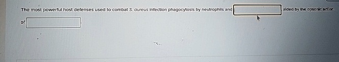 the most powerful host defenses used to combat s aureus infection ...