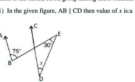 Solved In The Given Figure Ab Cd Then Value Of X Is A