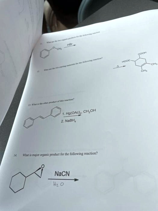 SOLVED: Texts: 1. Hg(OAc)2 2. NaBH4 What is the major organic product ...