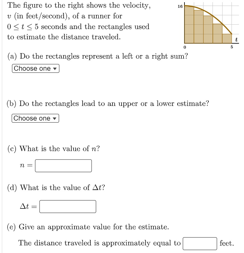 SOLVED: The figure to the right shows the velocity (in feet/second) of a runner for 0