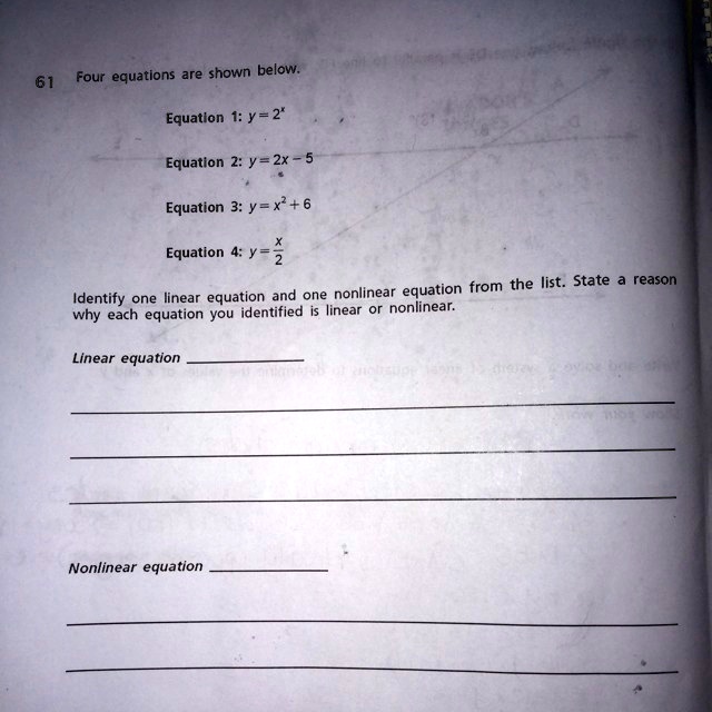 SOLVED: Anyone is willing to help? Four equations are shown below: Equation 1: Y = 2 Equation 2 ...