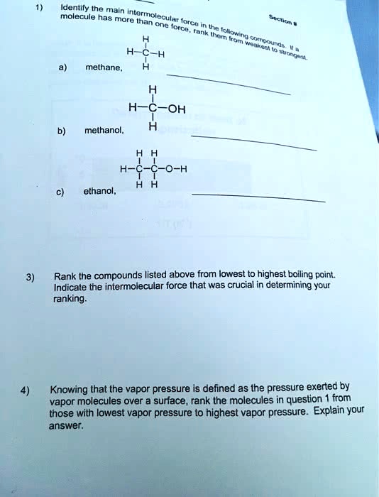 SOLVED: ' Identify the main intermolecular force in the following ...