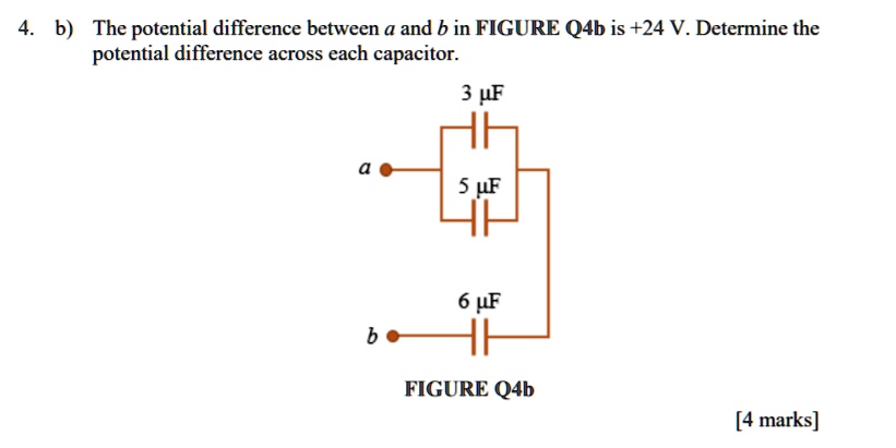 SOLVED: b) The potential difference between a and b in FIGURE Q4b is ...