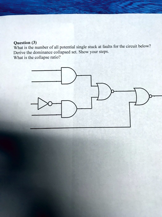 SOLVED: Question (3) What is the number of all potential single stuck at faults for the circuit ...
