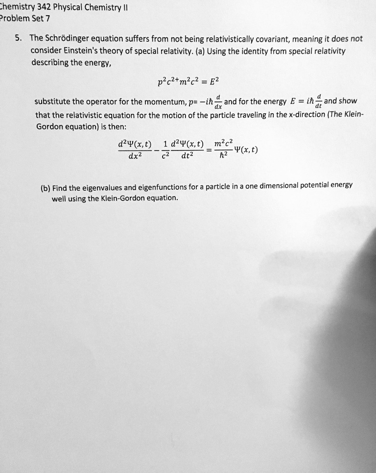 SOLVED: hemistry342Physical Chemistry Il Problem Set 7 5.The ...