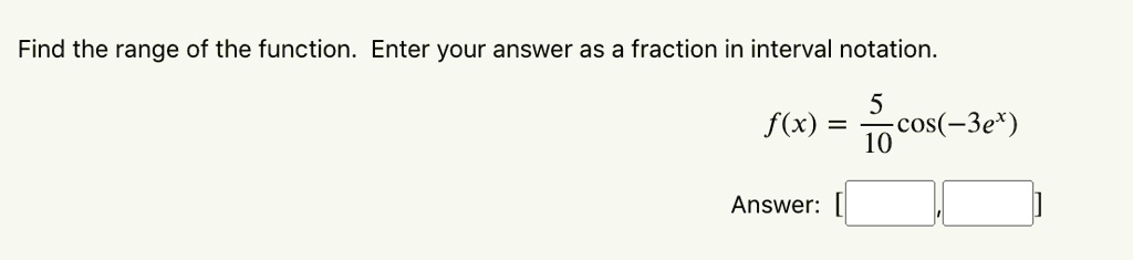 Find the range of the function. Enter your answer as a fraction in ...