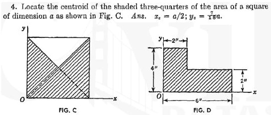 4. Locate the centroid of the shaded three-quarters of the area of a ...