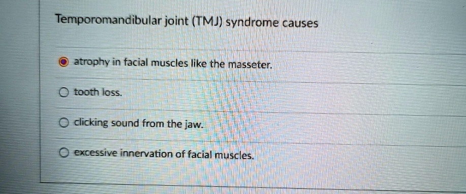 Temporomandibular joint (TMJ) syndrome causes atrophy in facial muscles ...