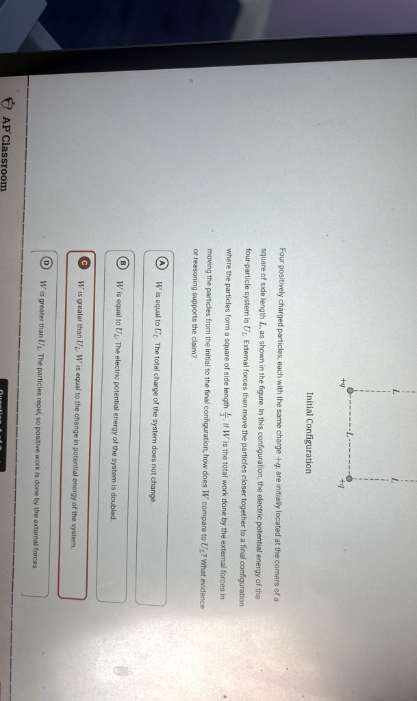 four positively charged particles each with the same charge q are ...