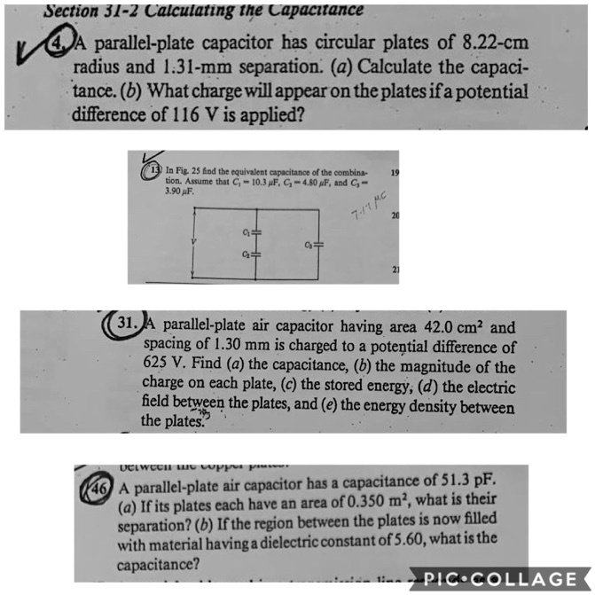 SOLVED: Section 31-2 Calculating the Capaciance parallel-plate ...