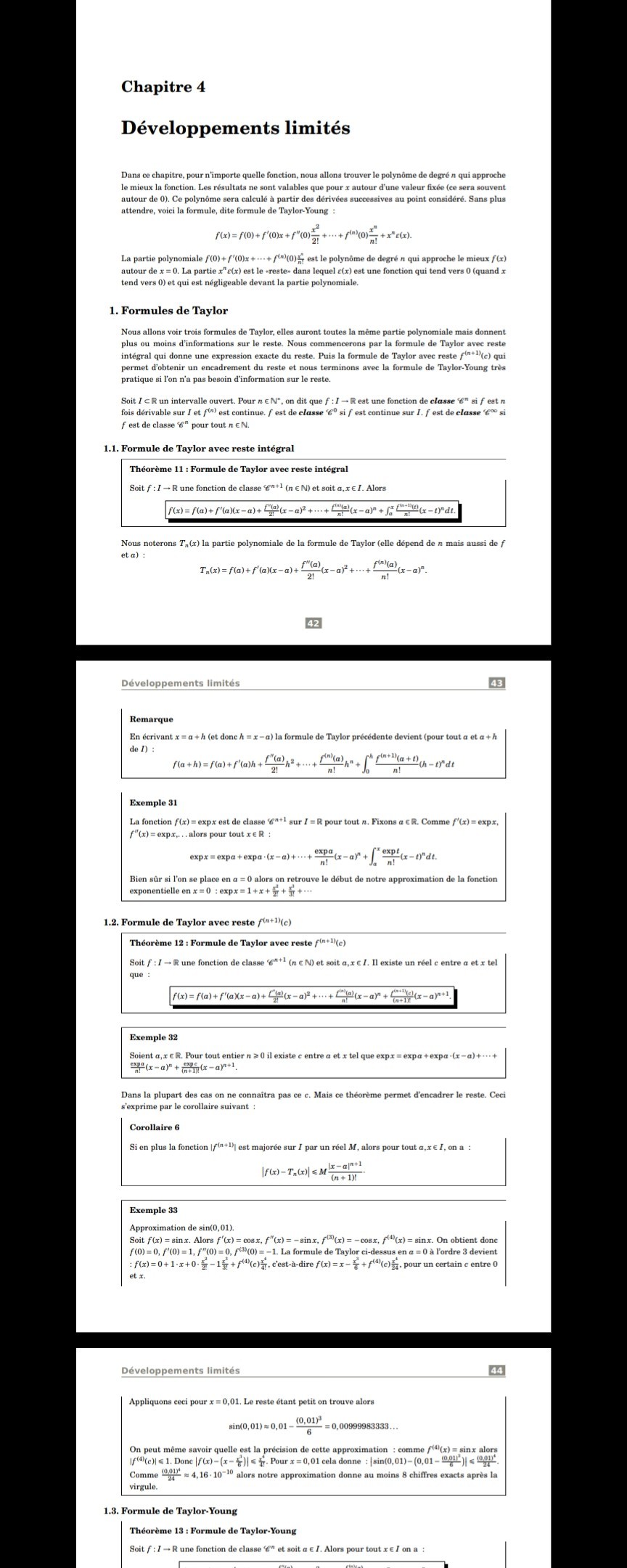 SOLVED: Chapitre 4 Développements limités Dans ce chapitre, pour n ...