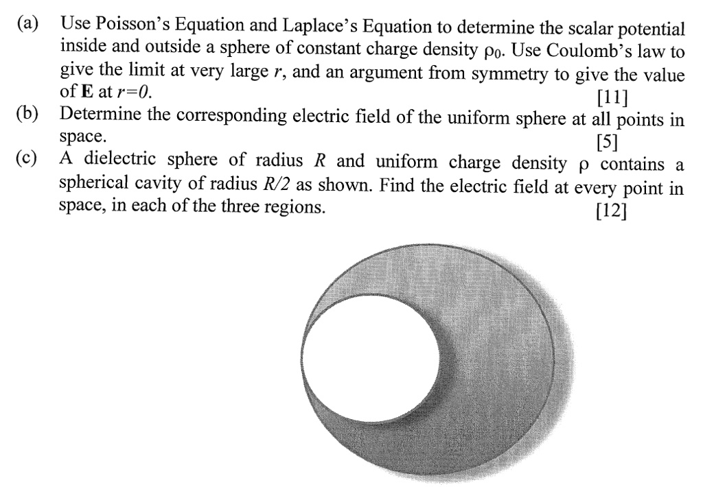 SOLVED: Use Poisson's Equation and Laplace's Equation to determine the ...