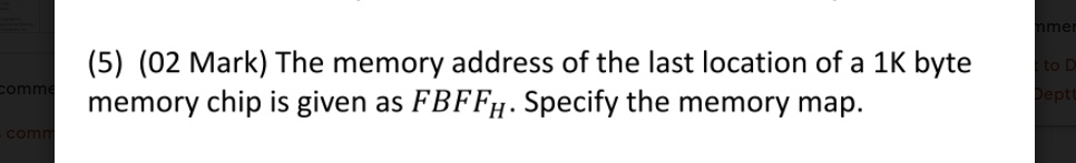 The memory address of the last location of a 1K byte memory chip is ...