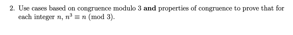 Use cases based on congruence modulo 3 and properties of...