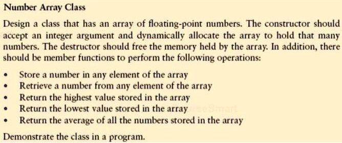 Solved Texts Do Not Implement Functions Inside Class Definition In C Number Array Class