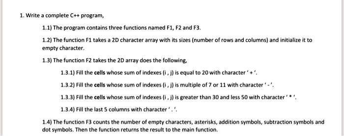SOLVED: Texts: C++ Program - The number of rows is 200 and the number of columns is 150. 1 ...