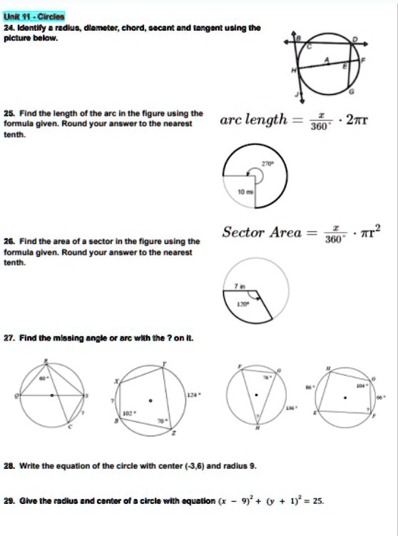 Chord Length Formula With Angle And Radius