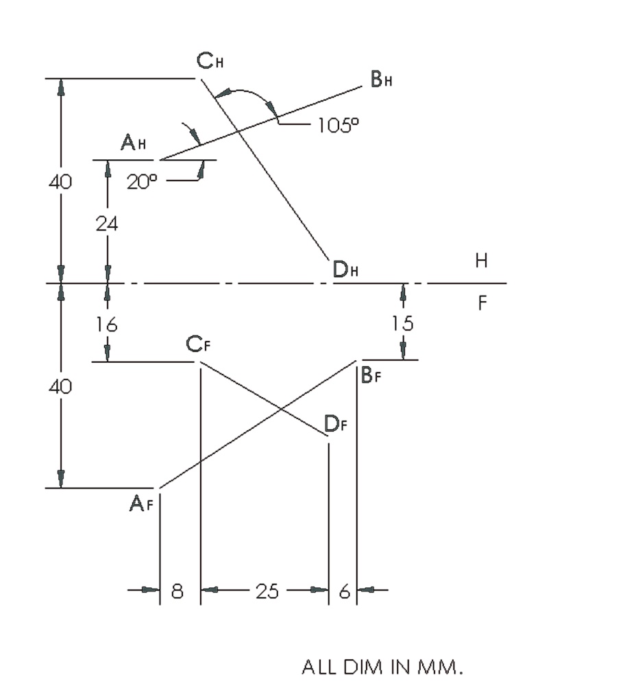 SOLVED: Draw the frontal and horizontal projections of the skew lines ...