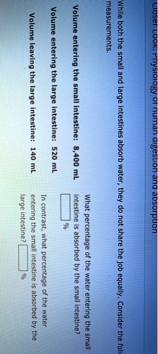Closer Look: Physiology of human digestion and absorption While both the small and large ...