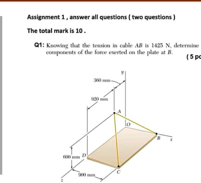 SOLVED: Assignment 1: Answer all questions (two questions) The total ...