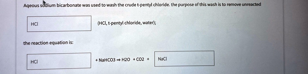 Aqeous sodium bicarbonate was used to wash the crude...