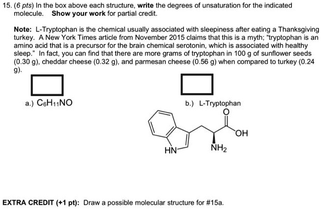 SOLVED: 15. (6 pts) In the box above each structure write the degrees ...